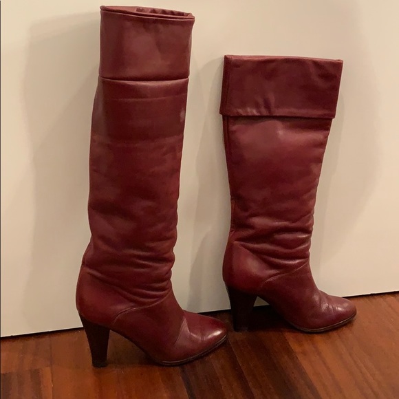 Shoes | Vintage Red Leather Boots | Poshmark